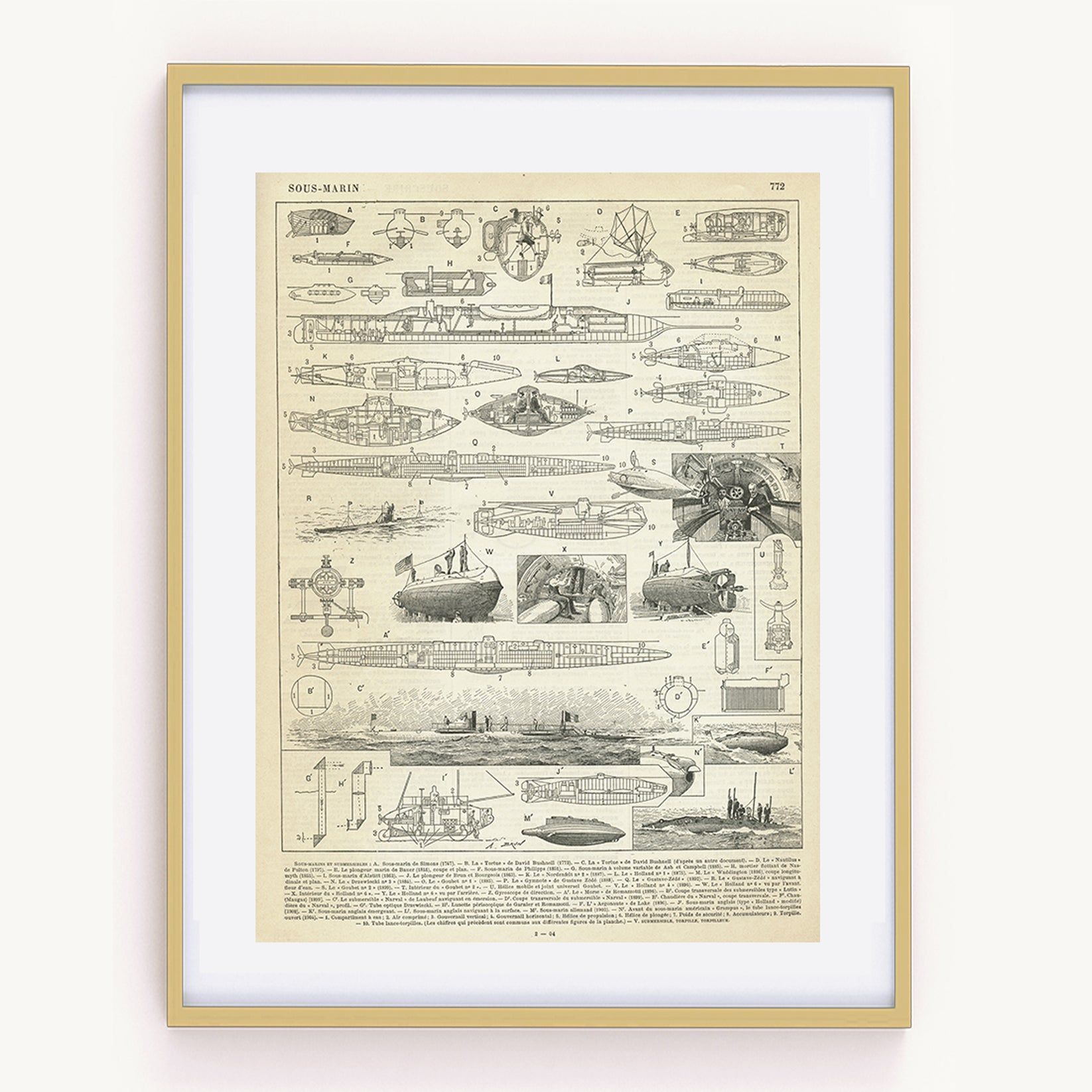 1897 Submarines & torpedo boats print