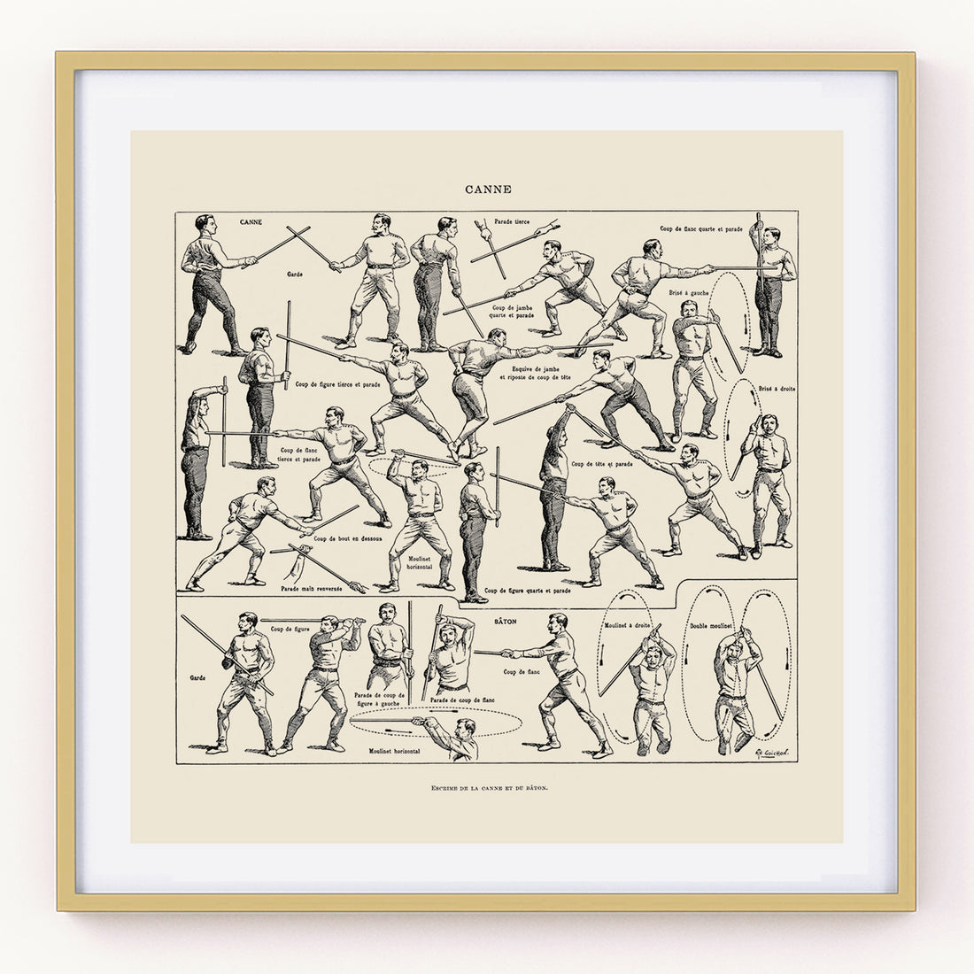 Cane & Stick Fighting Square Poster