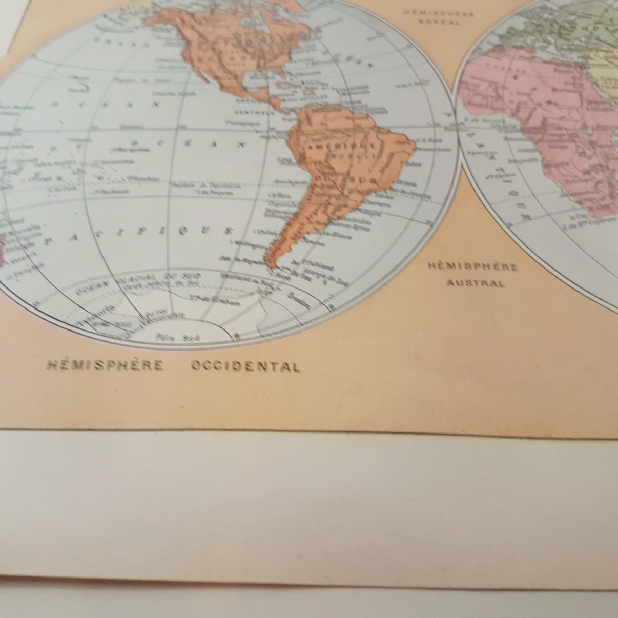 1922 Antique World Map