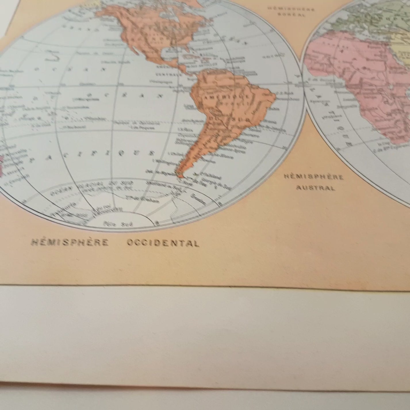 1922 Antique World Map