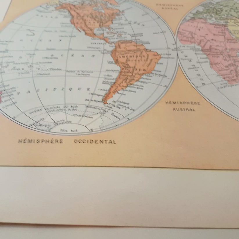 1922 Antique World Map