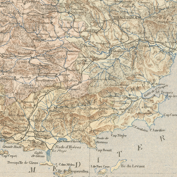 1892 Antique Var Map - France
