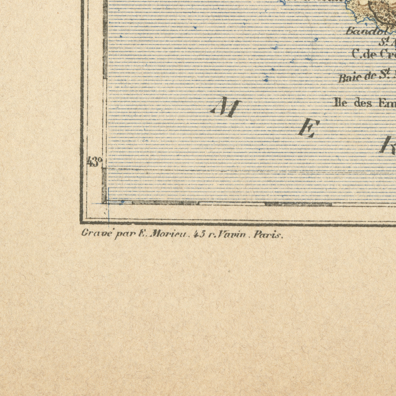 1892 Antique Var Map - France