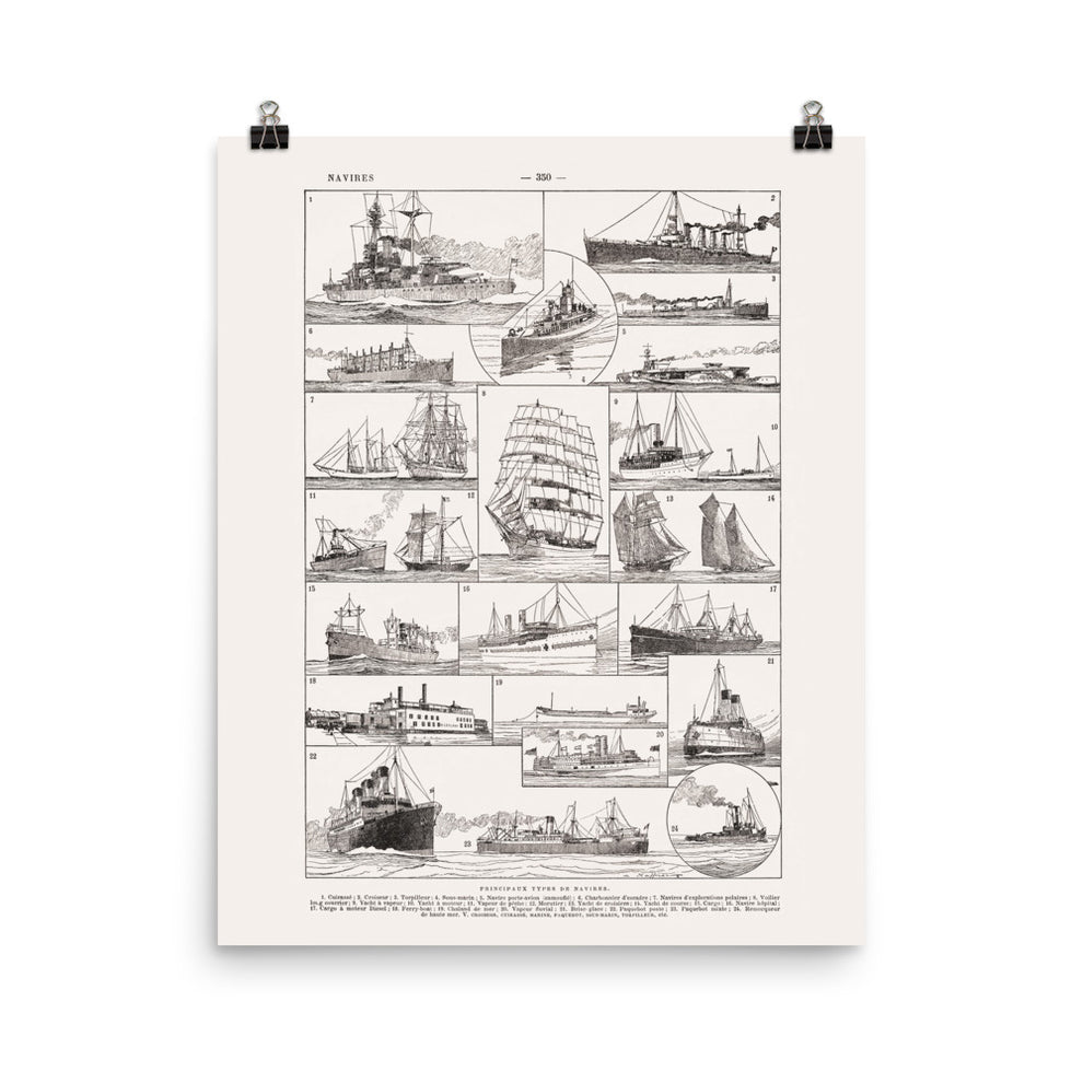 Large ships and boats poster - inches