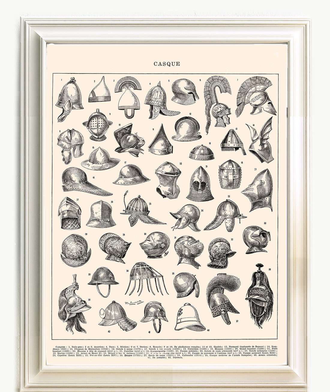 Helmets Poster - Beige Background