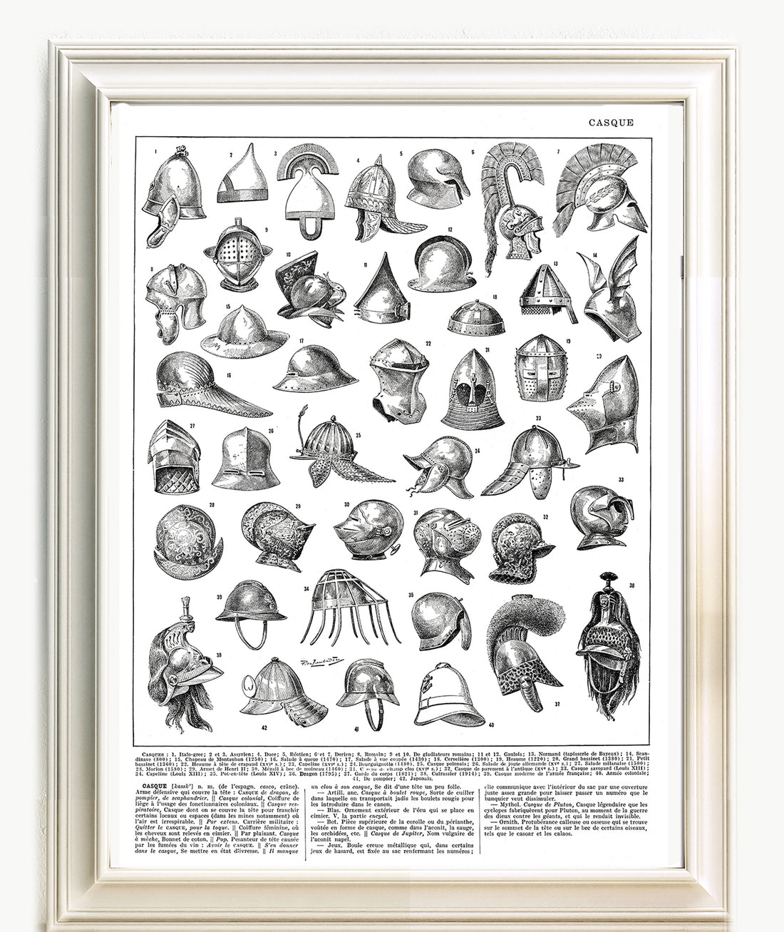 Large Helmets Poster - White Background